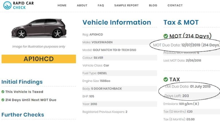 How To Check Car Tax And MOT Due Dates Now - Rapid Car Check